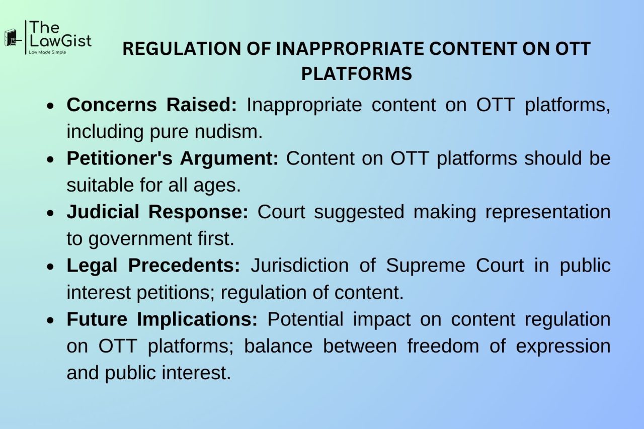 REGULATION OF INAPPROPRIATE CONTENT ON OTT PLATFORMS - The LawGist