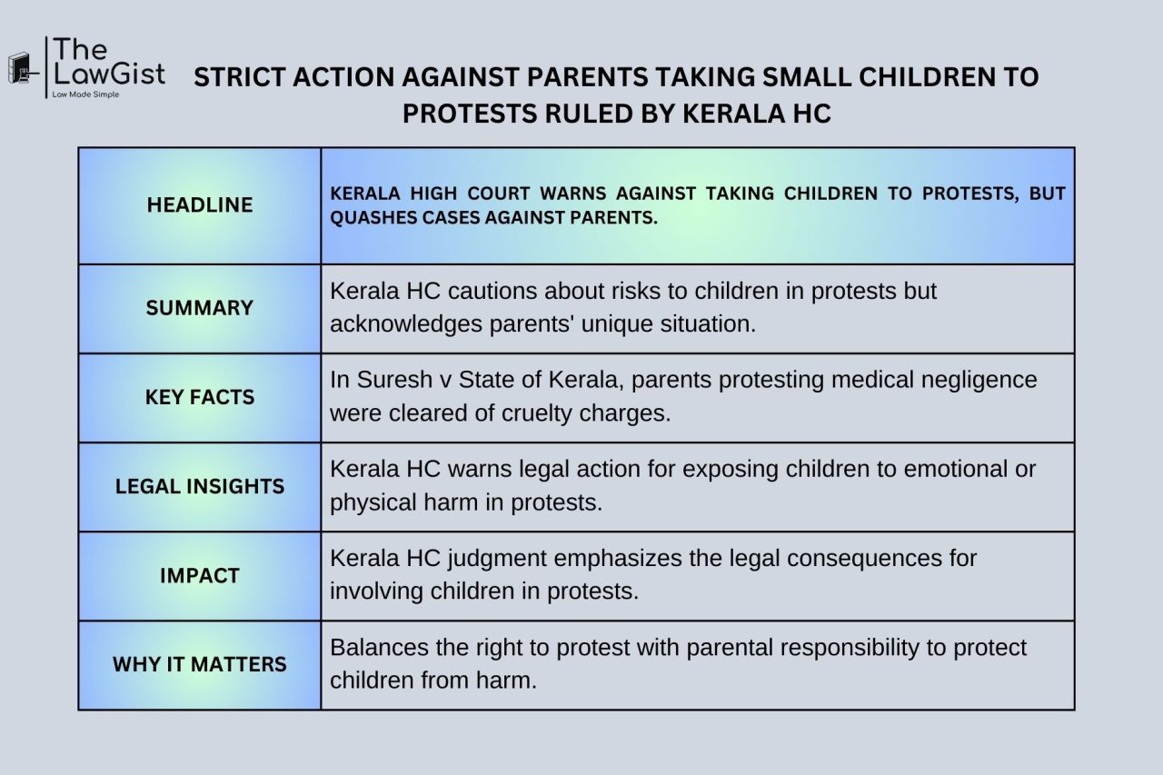 STRICT ACTION AGAINST PARENTS TAKING SMALL CHILDREN TO PROTESTS RULED ...