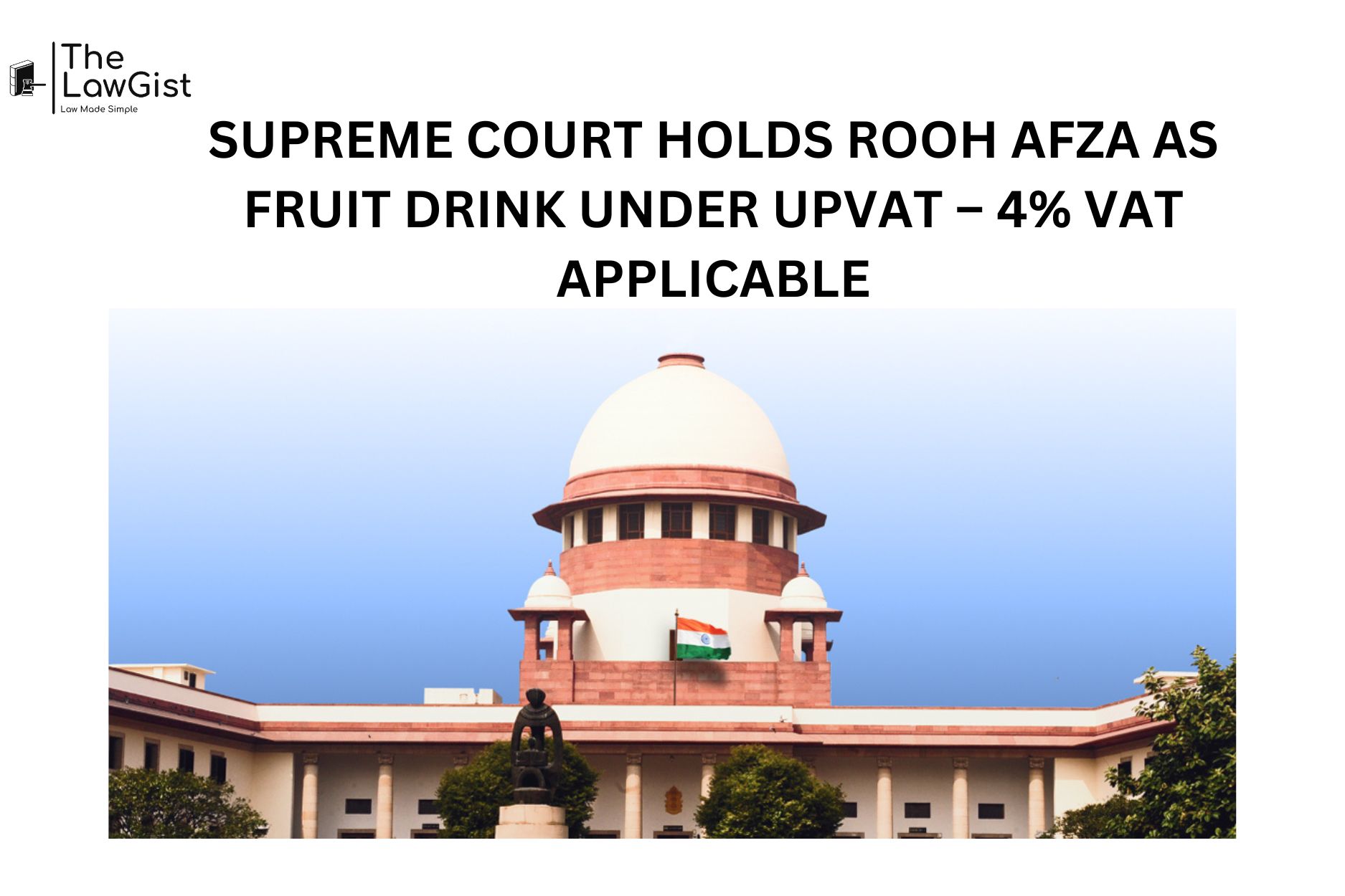 SUPREME COURT HOLDS ROOH AFZA AS FRUIT DRINK UNDER UPVAT – 4% VAT ...